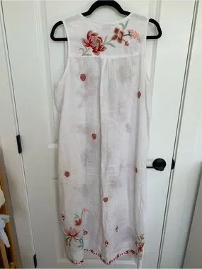Johnny Was | Dresses | Johnny Was White Dress With Floral And Tiger ...